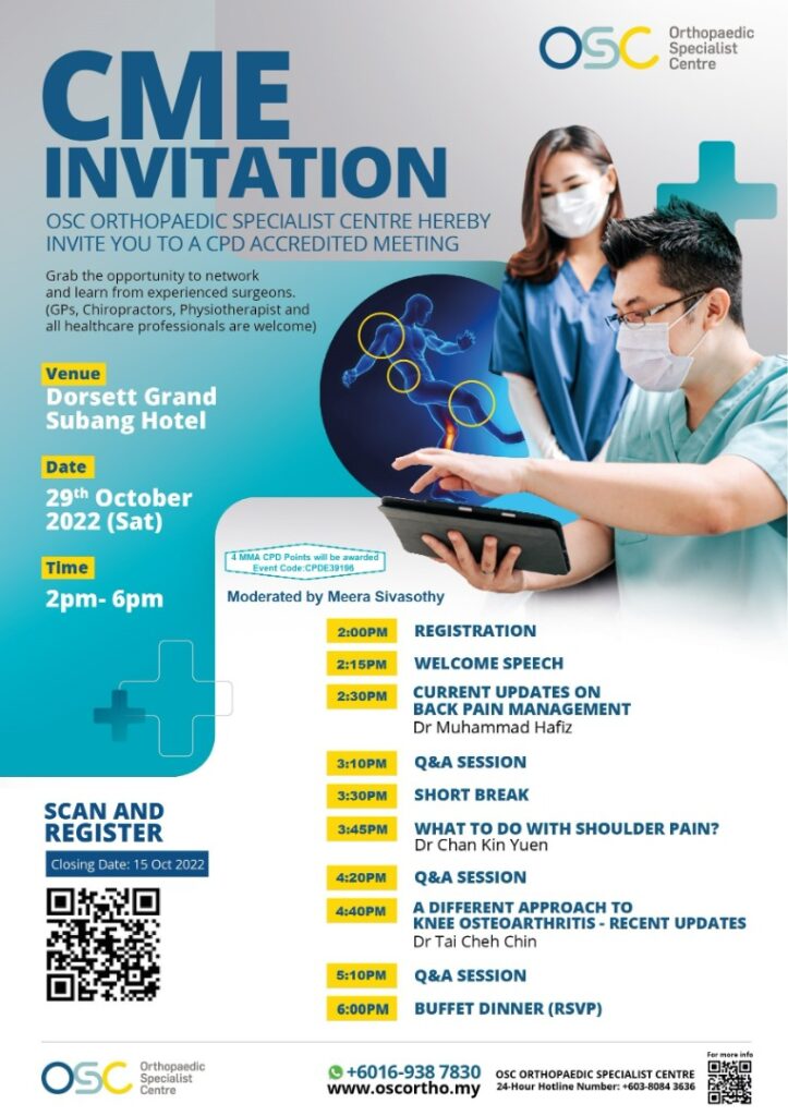 OSC Orthopaedic Specialist Centre Hereby Invite You To A CPD Accredited ...